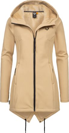Ragwear Damen Kurzmantel Softshellmantel mit super kuscheligem, warmem Fleece-Innenfutter Wingi YOUMODO Taupe Gr. M