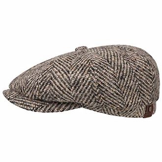 Stetson Casquette Hatteras Herringbone Homme - Made in Germany Casquettes Bonnet pour avec Visiere, Doublure Automne-Hiver - 61 cm Beige