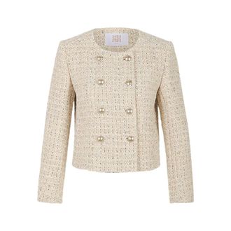 Riani Femme, Vestes, Beige, Taille: 40 FR &Eacute;l&eacute;gante Veste en Tweed avec &Eacute;clat Dor&eacute;