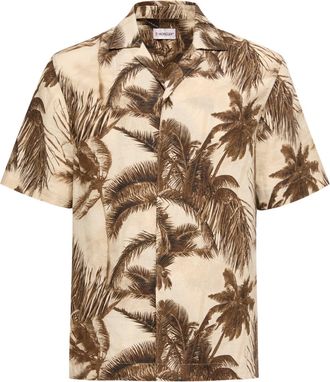 Moncler Moncler Chemise &Agrave; Manches Courtes En M&eacute;lange De Coton Et De Lin, Homme, Multicolore, Taille: Xxl
