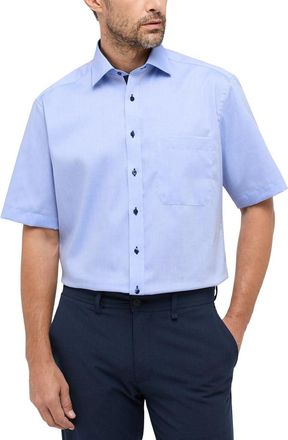 Eterna Comfort Fit Hemd Halbarm New Kent Kragen Oxford blau Größe 45