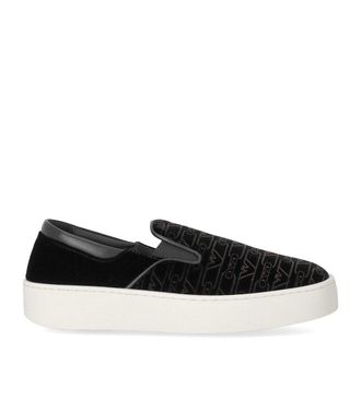 Emporio Armani BASKETS SLIP-ON MONOGRAM NOIR EMPORIO ARMANI