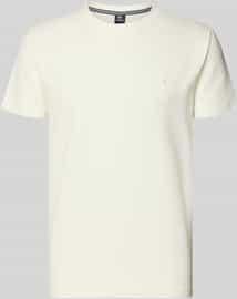 Lerros T-Shirt mit Strukturmuster und Logo-Stitching