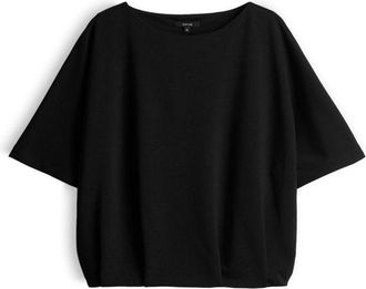 OPUS Sweatshirt mit mattem Glanz Fixierte Falten betonen den modernen Saum
