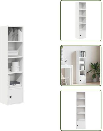 vidaXL Vidaxl - B&uuml;cherregal Wei&szlig; 31x24x127 cm Holzwerkstoff - B&uuml;cherregal - B&uuml;cherregale - B&uuml;cherschrank - Lagerschrank