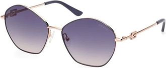 Guess Femme, Accessoires, Gris, Taille: ONE Size Lunettes de soleil &agrave; monture m&eacute;tallique avec protection UV