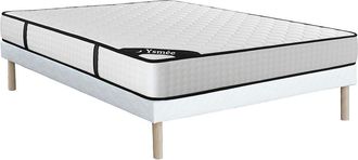 Vente-Unique Bett-Set 160 x 200 cm, Polsterbett + Matratze 7-Zonen-Taschenfederkern & Memory-Schaum, H&ouml;he 22 cm - LUREAN von YSM&Eacute;E