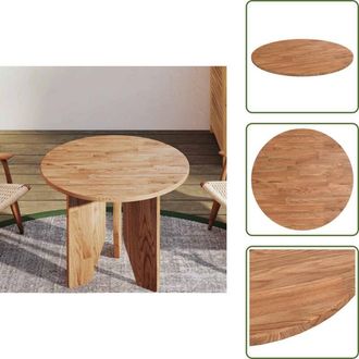vidaXL Dessus de table rond Marron clair &Oslash;50x1,5 cm Bois ch&ecirc;ne trait&eacute; - Dessus De Table - Plateau De Table - Bois Ch&ecirc;ne - Design Rustique - Meuble Salle &agrave;
