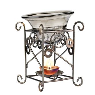 ZJchao St&ouml;vchen f&uuml;r Duft&ouml;le, Duftlampe f&uuml;r &auml;therische &Ouml;le, Eisen &Ouml;lbrenner, Eisenkerzenhalter f&uuml;r Spa Yoga Wohnzimmer B&uuml;ro Home Decoration, Ofen Kerzenbrenne