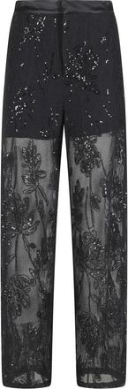 Isabelle Blanche Femme, Pantalons, Noir, Taille: 38 FR Mesh Pantalons