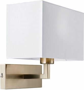 Endon Lighting Piccolo - Applique murale dintérieur à 1 ampoule, nickel satiné, tissu Tc blanc, E27 - Endon