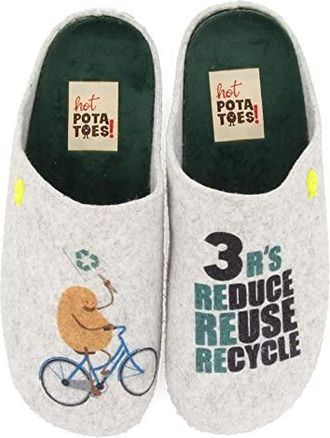 Hot Potatoes Bersbach, Pantoufles Femme, gris, 39 EU