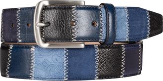 Lindenmann Herren Gürtel blau Glattleder