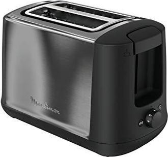 Moulinex Subito Select LT3408 Toaster mit zwei F&auml;chern, Edelstahl, automatische Zentrierung, Gr&ouml;&szlig;e variabler F&auml;cher, elektronische Steuerung, Silber, LT3408