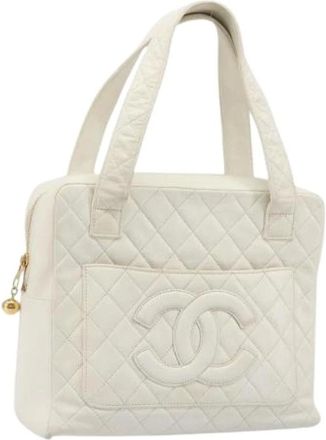 Chanel Sac &agrave; main vintage doccasion - Femme - Pre-owned - Blanc - Taille: ONE Size