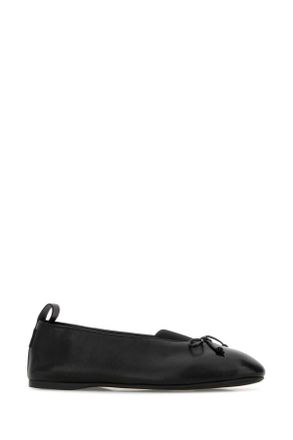 Miu Miu Womens Black Nappa Ballerinas Nero Ballerine Flat Shoes