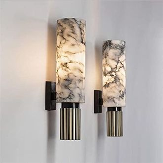 Generic MIDILI Dolomite Mur de marbre Lumi&egrave;re - Salon &agrave; &agrave; Lampe Murale Fixations Surface Montage Mural Sconce D&eacute;cor,Appliques murales