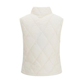 Burberry Womens White Polyester Sleeveless Jacket Clothing