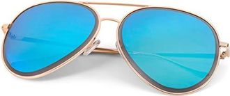 styleBREAKER Lunettes de soleil pilote unisexe avec un bord taillé, verres réfléchissants en polycarbonate et monture en métal, lunettes 09020102, couleur:Monture 