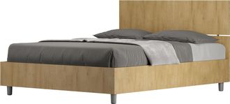 ITYhome Letto Alla Francese - Demas - Tipologia Letto: Con Rete E Contenitore - Colore: Quercia Natura - Tipologia Testata: Testata Dritta - Dimensione Rete: 