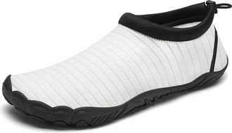 Mishansha Badeschuhe Herren Damen Wasserschuhe Atmungsaktive Schnell Trocknend Schwimmschuhe rutschfeste Leicht Barfu&szlig;schuhe fur M&auml;nner Frauen, Wei&szlig;, 43 EU