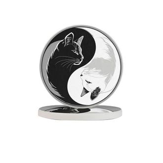 Generic Lot de 6 dessous de verre en diatomite absorbant Tai Chi &agrave; s&eacute;chage rapide pour boissons, tasses rondes pour table, bar, d&eacute;coration dint&eacute;rieur