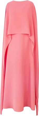 Carolina Herrera caftan &agrave; fermeture zipp&eacute;e au dos et cape sur lavant - Rose