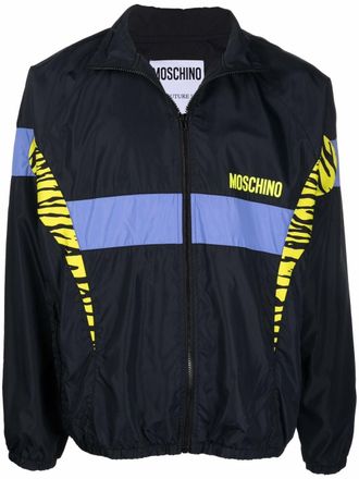 Moschino coupe-vent à empiècements contrastants - Noir