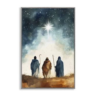 Stupell Industries Guided Wisdom Shepherds Giclée-Kunst, gerahmt, Weiß, Design von Petal Prints Design, 61 x 40 cm