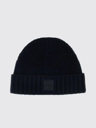Stone Island Beanie-M&uuml;tze aus reinem Kaschmir mit Umschlag und Logo-Patch