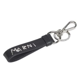 Marni Leder-Schl&uuml;sselanh&auml;nger mit Ausbesserungsstickerei - - Accessories - Herren - Schwarzk - ONE SIZE