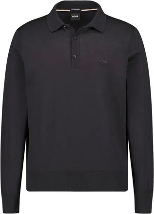 HUGO BOSS Herren Pullover schwarz Merino unifarben