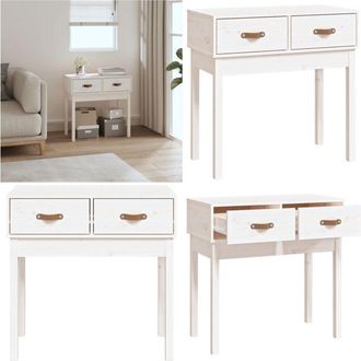 vidaXL Konsolentisch Wei&szlig; 76,5x40x75 cm Massivholz Kiefer - Holztisch - Konsolentisch - Sideboard - Wohnzimmerschrank - Kiefernholzm&ouml;bel - Home & Living