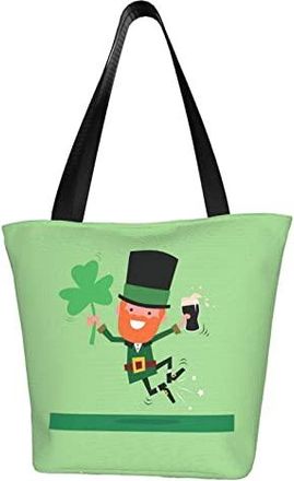 AOOEDM Sac fourre-tout Happy St. PatrickS Day Sacs &agrave; provisions Petit sac de march&eacute; r&eacute;utilisable Sacs fourre-tout de plage Sacs de voyage