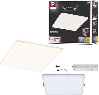 Paulmann 93062 Panneau LED spots encastr&eacute;s Veluna VariFit IP44 gradable sur 3 niveaux 215x215 mm carr&eacute; incl. 1x21 plafonnier Satin plastique 3000K