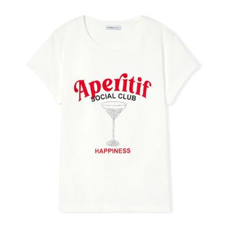 Motivi T-Shirt mit Print und Strassapplikationen - - Tops - Damen - Wei&szlig; - S