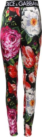 Dolce & Gabbana Femme, Pantalons, Multicolore, Taille: 36 FR Legging Floral avec Taille Stretch