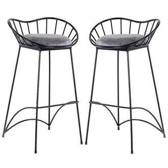 Generic Samtbezogene Barhocker mit R&uuml;ckenlehne und gepolstertem Sitz, 76 cm hoch, f&uuml;r K&uuml;cheninseln, Kneipen, Bistros und Restaurants