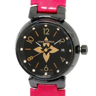Louis Vuitton Tambour en acier inoxydable doccasion - Femme - Pre-owned - Noir - Taille: ONE Size