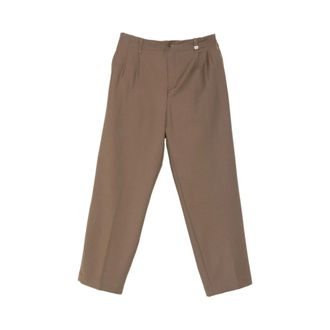Myths Weit geschnittene Hose mit Bundfalten - - Trousers - Herren - Braun - L