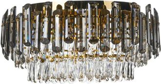Beliani Lustre Glamour Faux Cristaux Acrylique &agrave; Plusieurs Niveaux Encastr&eacute; Effet Scintillant Argent&eacute; Neri