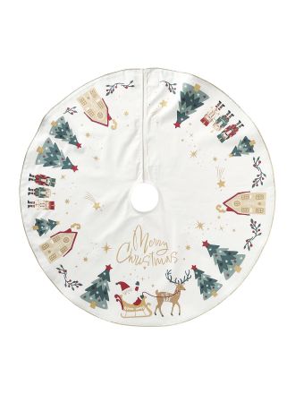 Vertbaudet Weihnachtsbaum-Teppich NUSSKNACKER wei&szlig;