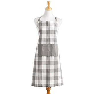 Elrene Farmhouse Living Buffalo-Karo-Küchenschürze mit Tasche, 71,1 x 83,8 cm, Rot/Weiß