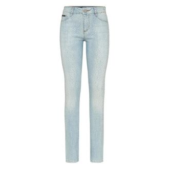 Philipp Plein Femme, Jeans, Bleu, Taille: W24 Pantalon Jegging en Denim Strass