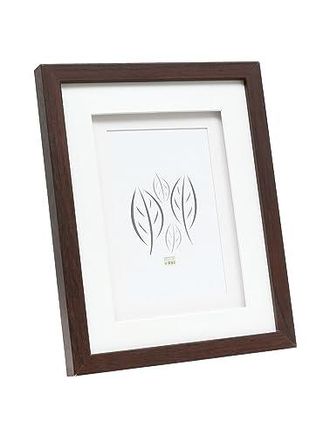 Deknudt Frames Bilderrahmen mit doppeltem Passepartout -Braun - S65KQ1 für Bildgröße 10x15cm - Bilderrahmen Holz MDF - Bilder aufhängen oder ausstellen