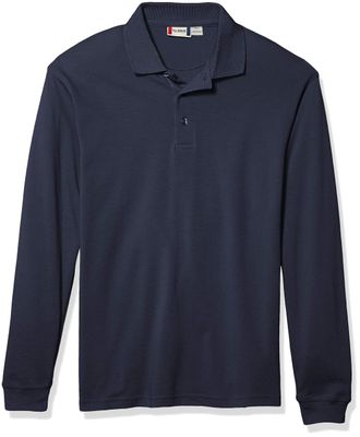 Cutter & Buck Herren Lang&auml;rmeliges Evans Piqu&eacute;-Poloshirt Polohemd, Marineblau, Mittel