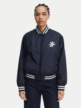Tommy Hilfiger Bomberjacke Logo Appliqu&eacute; WW0WW48618 Dunkelblau Regular Fit