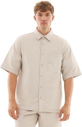 Johnny Urban Hemd Herren Kurzarm Beige - Mason - Oversize Kurzarmhemd mit Brusttasche - Casual Shirt f&uuml;r Sommer, Urlaub, Festival - Freizeithemd mit 240 GSM - Einf