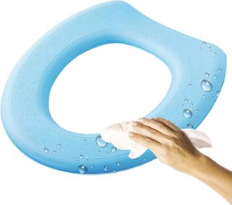 Generic Weicher Und Langlebiger Toilettensitzbezug - Elastische Und Waschbare Badezimmerbezüge | Verdickte Warme WC-Vorleger, Wasserdichtes Klettverschluss-Ki