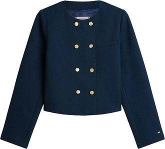 Tommy Hilfiger Femme, Vestes, Bleu, Taille: 42 FR Veste Textur&eacute;e Preppy